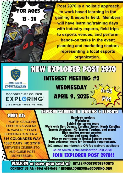 Occoneechee Council - Exploring Esports Interest Meeting Post 2970