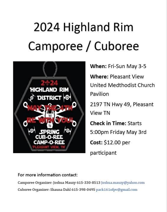 Middle Tennessee Council - 2024 Highland Rim Cuboree and Camporee