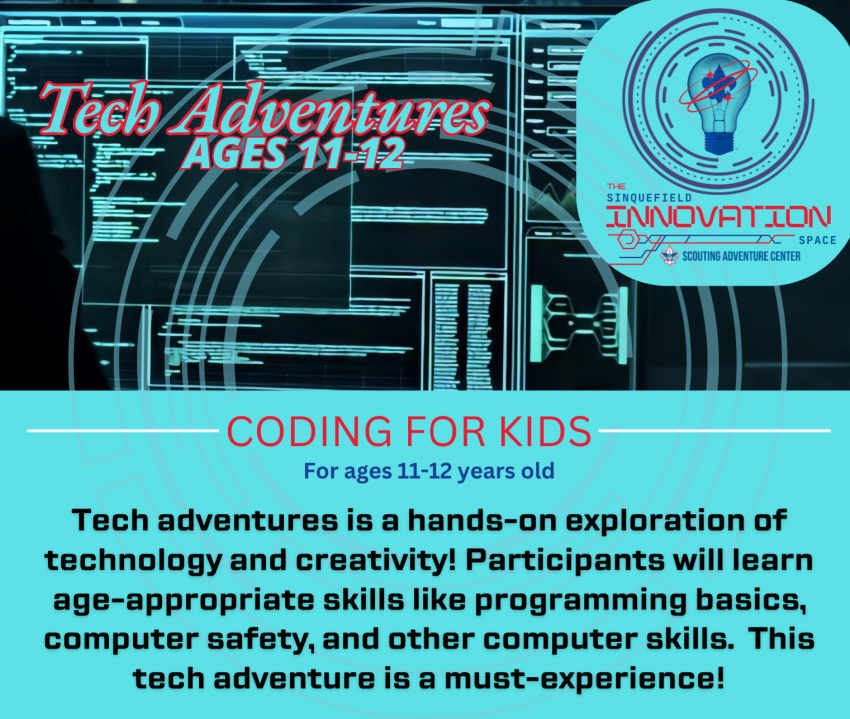 Great Rivers Council - Tech Adventures - Coding for Kids Ages 11-12
