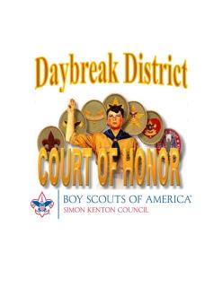 Simon Kenton Council - 2024 Daybreak District Court of Honor